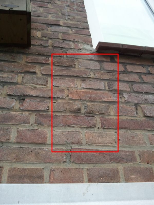 Scheur(tje) in buitenmuur